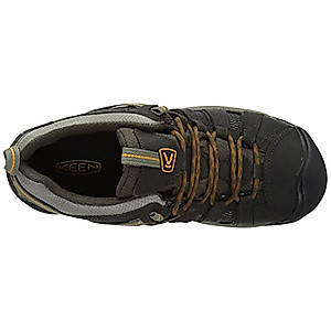 KEEN Men's Voyageur Low Height Breathable Hiking Shoes, Black Olive/Inca Gold, 10