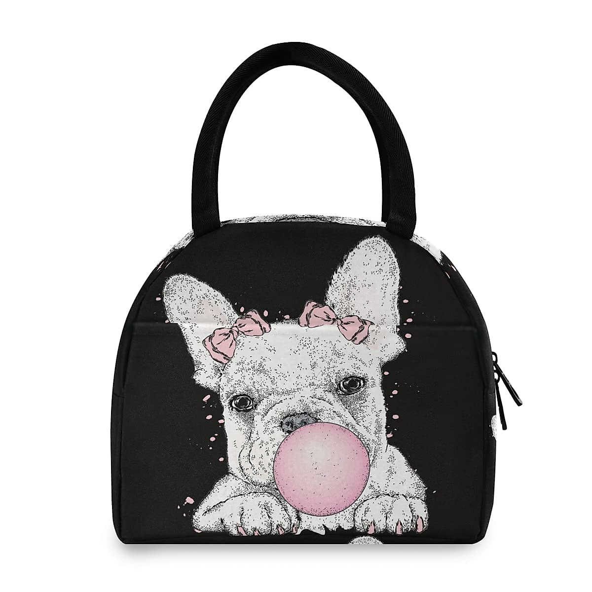 Lunch Bag Tote Bag Cute French Bulldog Picnic Travel Cooler Lunch Holder Lunch Handbags Box