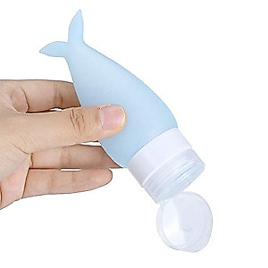 VTOSEN 2Pcs Portable Silicone Travel Squeeze Bottle Set, Leakproof Shampoo and Conditioner Containers, Body Wash Container