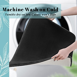 SONORO KATE Rugs, Ultra Absorbent & Non-Slip Memory Foam Bath Rugs, Machine Washable, Soft Velvet Bath Mats，Easier to Dry for Bathroom Floor (17"×24", Black)