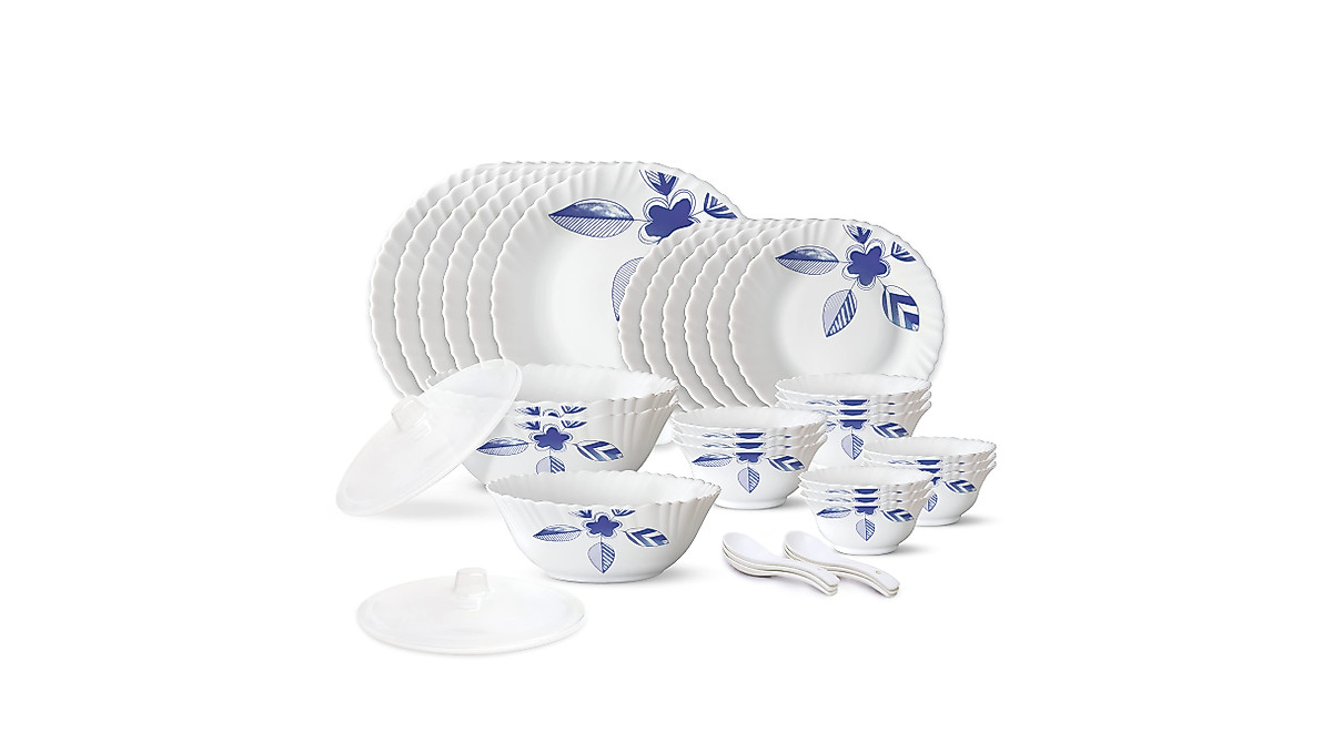 Borosil Gourmet Dinnerware Set for 6 | Chip-Resistant Opal Glass