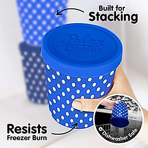 Polar Creme Ice Cream Containers for Homemade Ice Cream - 2 Containers - 1.5 Quart Each