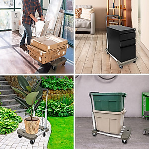 Mount-It! Foldable Push Cart, Utility Dolly Platform Cart, Adjustable Length, Folding Hand Truck, Portable Dolly for Moving Boxes, Appliances, Furniture, 330 lbs Capacity