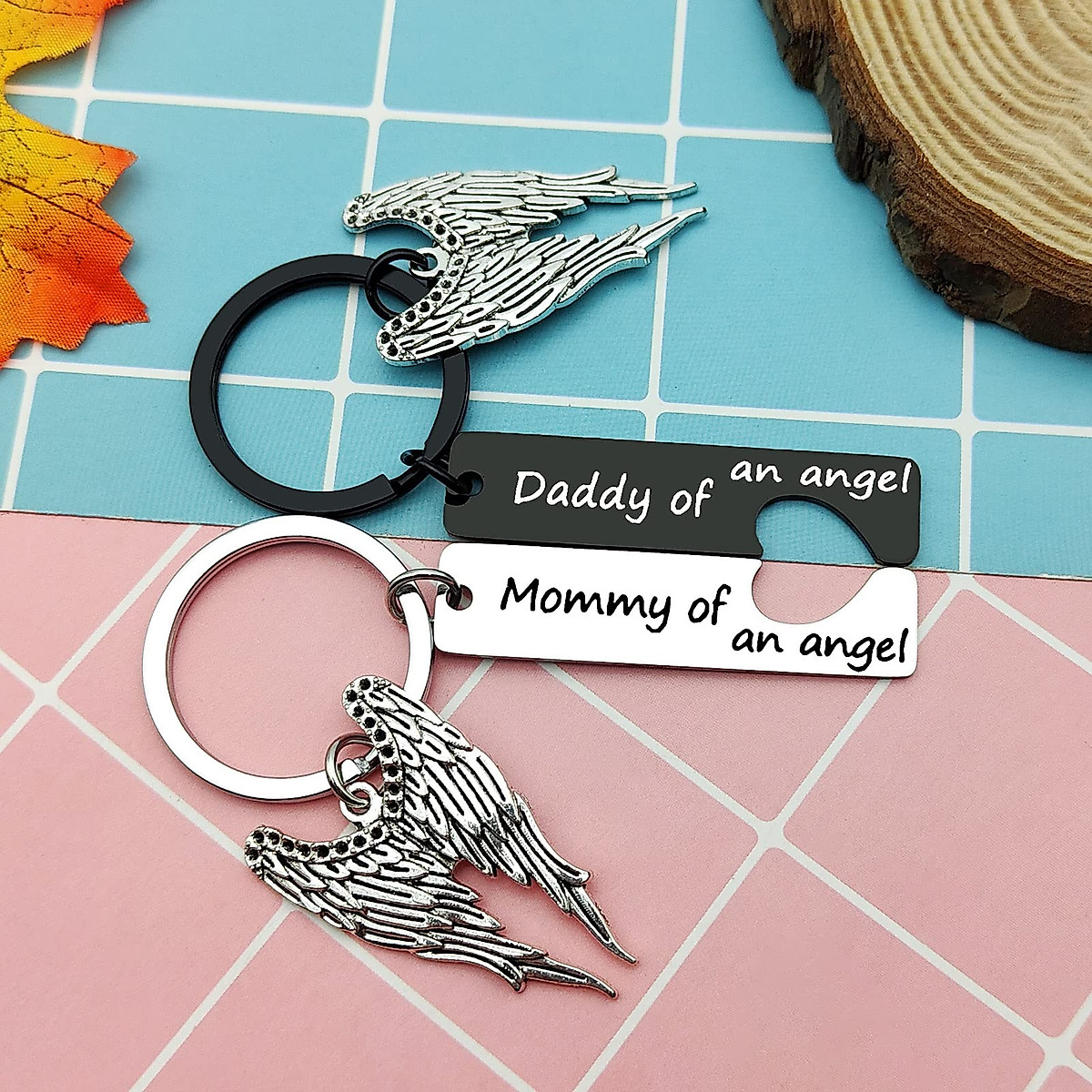 Baby Memorial Keychain Sympathy Gifts for Infant Baby Loss Miscarriage Gift Remembrance Keyring Mother Miscarriage Remembrance Key Chain Gift Jewelry Miscarriage Keepsake for Loss Child of Dad Mom