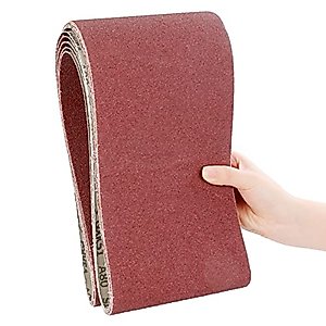 6 x 48 inch Sanding Belts 80 Grits 5 Pack Belt Sander Paper Belt Sander Belts Aluminum Oxide Sanding Belt for Belt Sander Knife Sharpening Woodworking Metal Glass Polishing