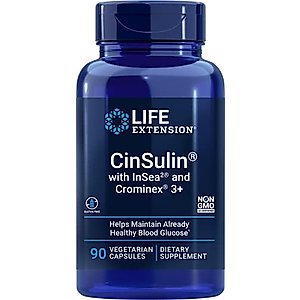 Life Extension CinSulin with InSea2 and Crominex 3+, 90 Vegetarian Capsules
