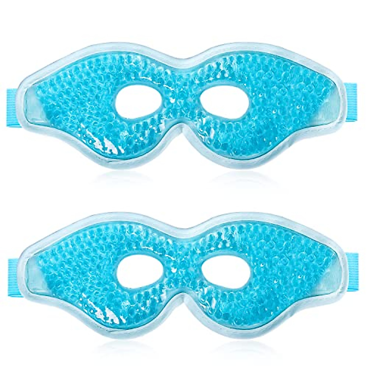 2PCS Gel Eye Mask, Cold Compress Gel Beads Eye Mask, Reusable Cooling Ice Mask for for Puffy Eyes, Dark Circles, Headaches, Migraine, Stress Relief