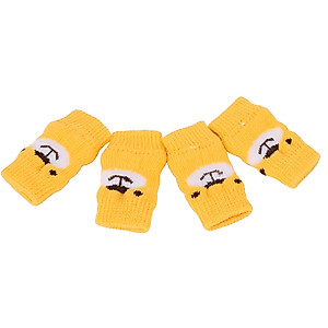 Zerodis 4pcs Pet Dog Elbow Protector, Elbow Support Wrap Pet Leg Warmers for Dogs Cats Knitted Dog Elbow Sleeve Leg Support Wrap Protectors S