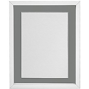 FRAMES BY POST Rio Picture Photo and Poster Frame, MDF Wood, White with Dark Grey Mount, 50 x 40 cm Image Size A3