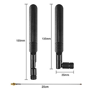 2 Set 8dBi WiFi RP-SMA Male Antenna, MELIFE 2.4GHz 5.8GHz Dual Band with 20CM U.FL/IPEX to RP-SMA Female Pigtail Cable.
