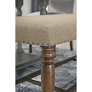Signature Design by Ashley Lettner Counter Height Upholstered Dining Room Bench, Brown