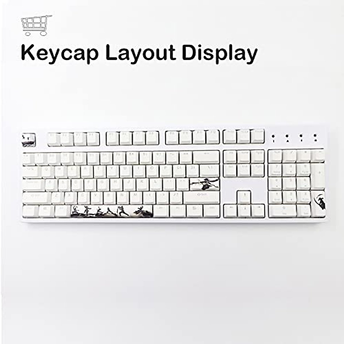4Pcs Custom Keycaps, Space, ESC, Enter and Numpad Enter Keys Comfortable Feel Color Lasting Cartoon Pattern DIY PTB Keycaps for DIY Mechanical Keyboards（Knight ）