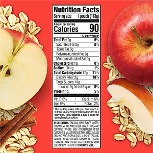 Happy Tot Organics Stage 4 Baby Food Pouches, Gluten Free, Super Morning Fruit & Oat Blend, Apple, Cinnamon, Yogurt, Oats & Chia, 4 Oz (Pack of 8)