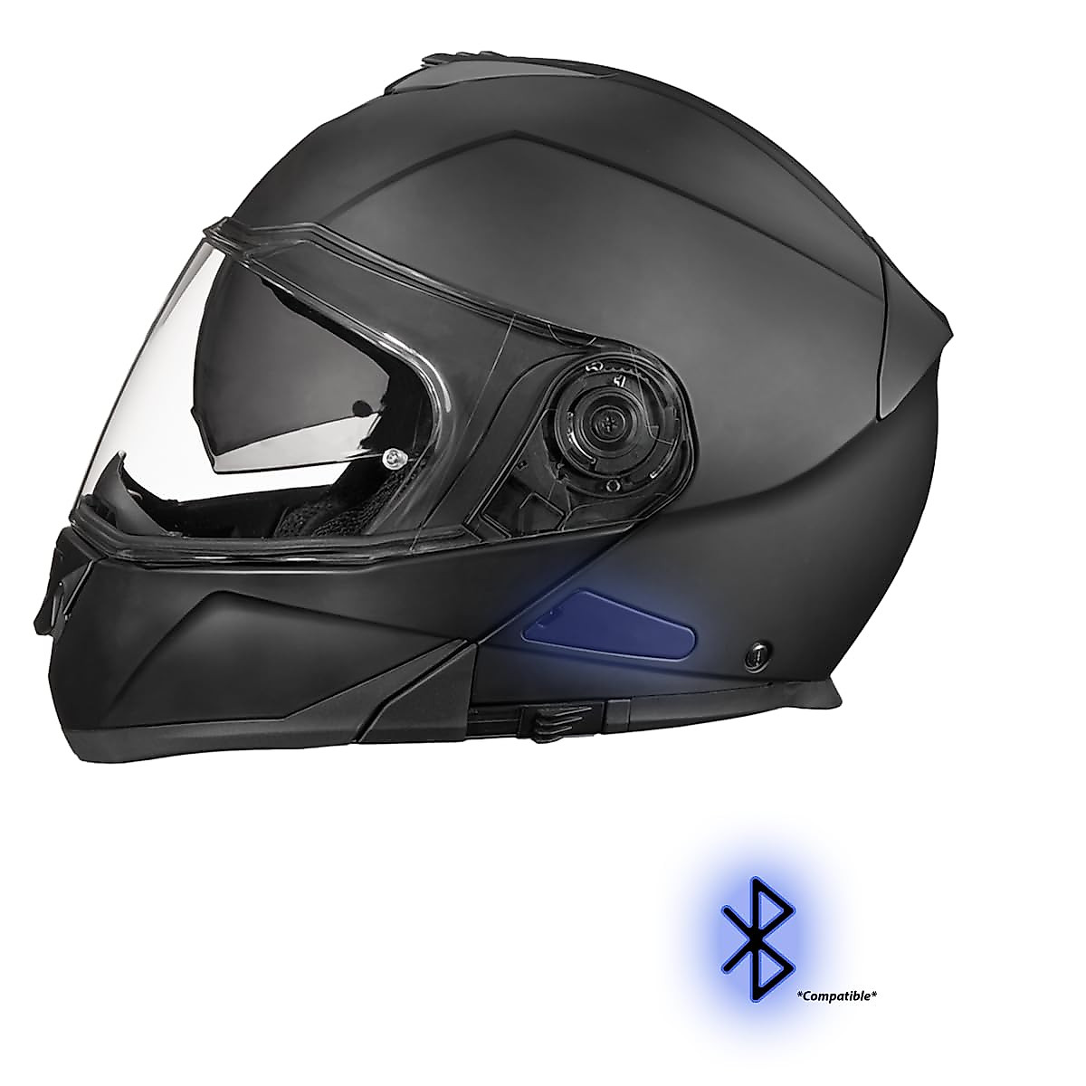 Daytona Glide Helmet - Dull Black - Lightweight Dirt Bike Helmet with Anti-Scratch Shield - DOT Approved Anti Fog Helmet with Dual Density EPS Liner - Bluetooth Compatible - 2XL - 4.25 Pounds