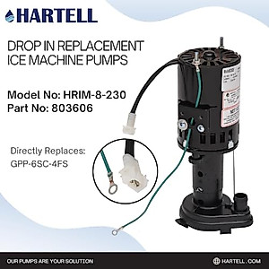 HARTELL HRIM-8-230 Replacement Ice Machine Pump, Replaces GPP-6SC-4FS and 12-2714-01