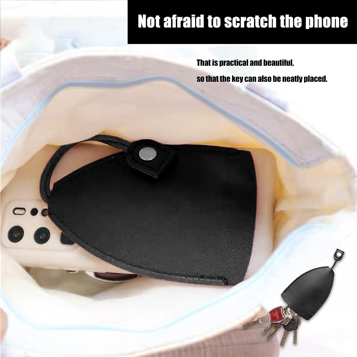 Hawyet 2 Pack Car Key Protection Case, PU Leather Pull-Out Remote Control Storage Bag, Universal for Most Car Models (Black)