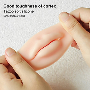 3Pcs Fake Lips,3D Silicone Lips for Makeup Practice,Soft Silicone Fake Lips Tattoo Practice Skins Training for Permanent Makeup Tattoo Practice