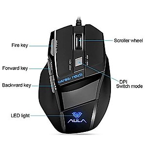 Beastron gaming keyboard and mouse combo,LED 104 Keys USB Ergonomic Wrist Rest Computer Keyboard USB Wired for Windows PC Gamers