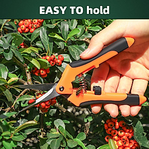 EWPJDK 3 Pack Garden Pruning Shears, Stainless Steel Garden Shears, Gardening Shears, Gardening Scissors, Garden Scissors, Garden Clippers, Pruning Snips, Pruning Shears for Gardening Garden Tools