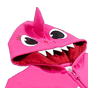 Pinkfong Baby Shark Little Boy Girl Kids Zip Up Cosplay Hoodie 6-6X Pink