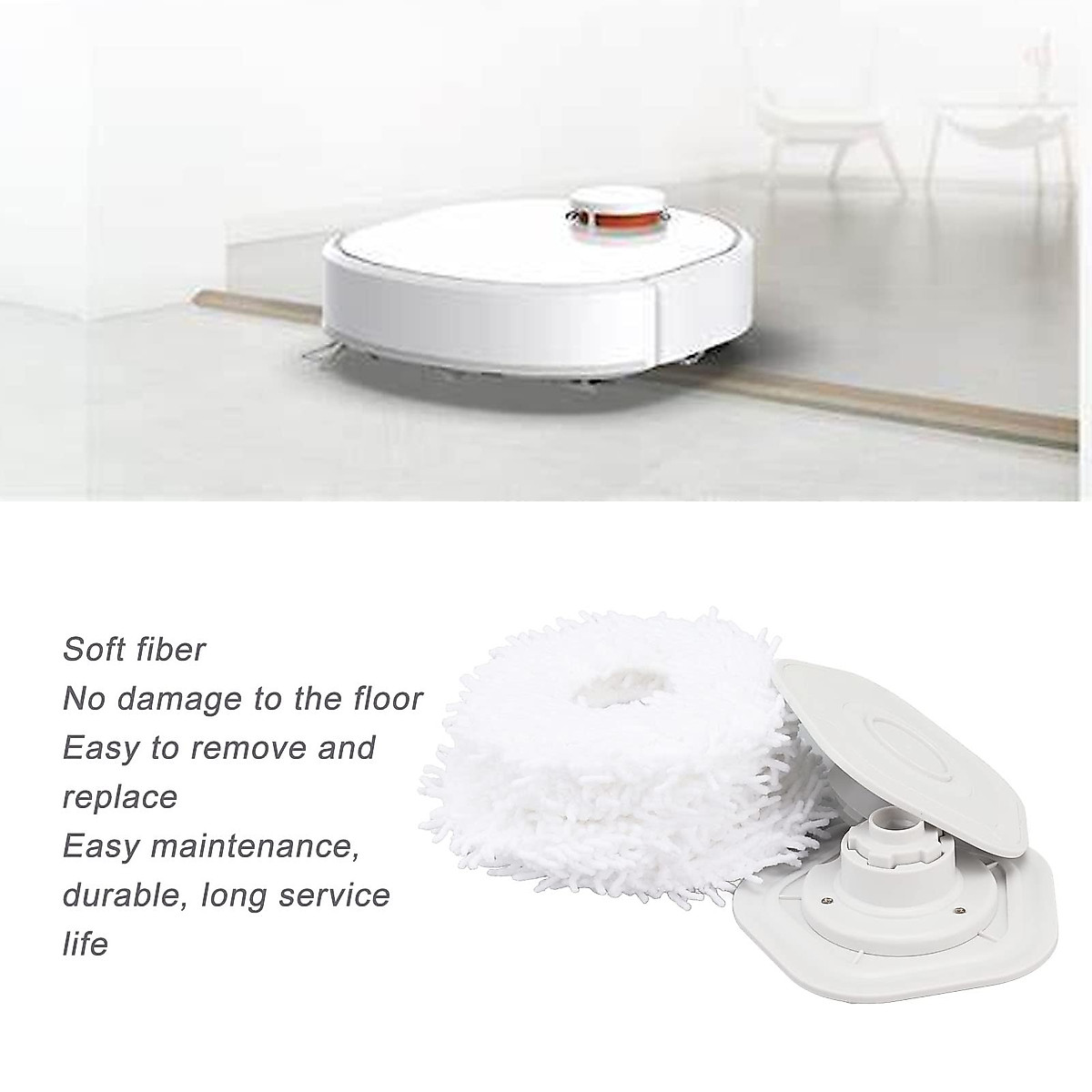 GLOGLOW Dreame Bot W10 W10 Pro Vacuum Cleaner Mop Cloths Pads Replacement with Holder - & Easy to Maintain, Reduce Dust, Essential Accessories for Dreame Bot W10 W10 Pro
