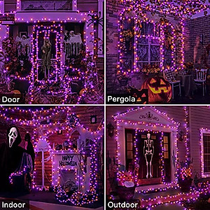 Ollny Halloween Lights Outdoor 240LED 80FT - Orange and Purple String Lights - 8 Modes IP44 Waterproof UL588 Timer Memory Plug in for Party Garden Yard Patio Tree Fence Indoor Halloween Decorations