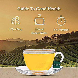 VAHDAM, USDA Organic Turmeric Spice Herbal Tea Bags (15 Count) Non GMO, Gluten Free | Herbal Blend Of Turmeric, Black Pepper, Cinnamon, Bergamot Flavor, Ginger, Cardamom, Lemongrass | Brew As Hot/Iced