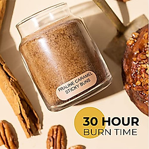 A Cheerful Giver - Praline Caramel Sticky Buns Baby Scented Glass Jar Candle (6oz) with Lid & True to Life Fragrance Made in USA