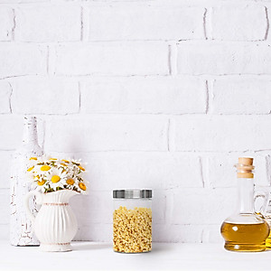 Blue Donuts 33 Oz Glass Jars with Stainless Steel Lids Airtight - Glass Kitchen Canisters, Glass Containers for Food Storage with Lids, Food Storage Containers, 1000 ML Clear Jars