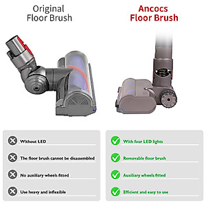 Ancocs Vacuum Cleaners Parts for Dyson V7 V8 V10 V11 V15, Roller Brush Power Head Replacement with LED Light, Motorhead Hardwood Floor Attachments for Vacuum (D019)