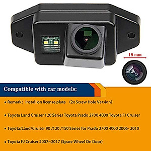 HD 1280x720p Reversing Camera Integrated in Number Plate Light License Rear View Backup Camera Waterproof Night Vision for Toyota Land Cruiser/Prado LC 90 120 150 / Prado/FJ Cruiser