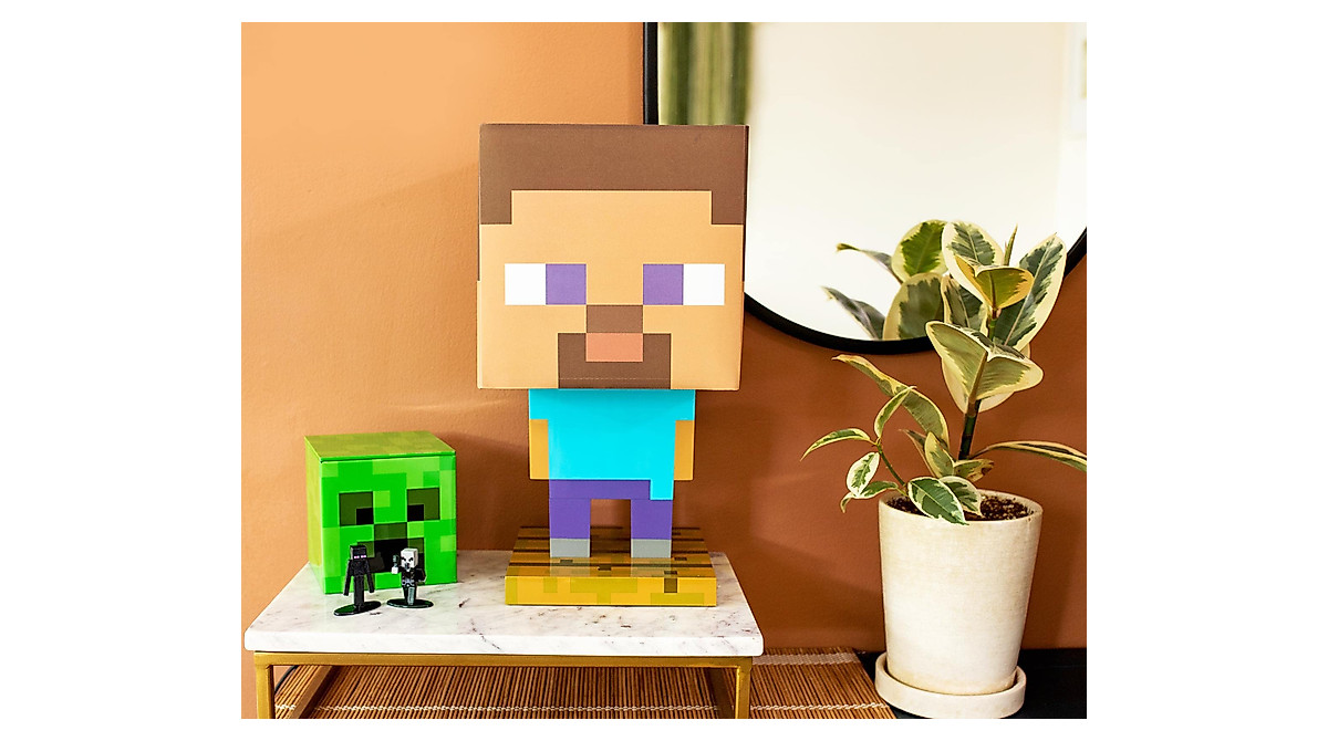 Minecraft Steve 13-Inch LED Desk Lamp - Official Gaming Mood Light
