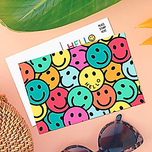 Sweetzer & Orange Hello Postcards Pack (60 Post Cards) 4x6 Postcards for Kids and Adults. 300gsm Note Cards. Blank Hello Greeting Cards, Smiley Face Hello Cards