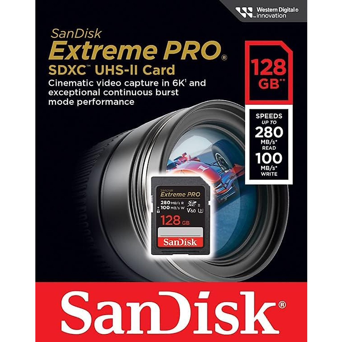 SanDisk 128GB Extreme Pro SD UHS-II Memory Card Works with Canon EOS R3 and EOS R10 Mirrorless Camera (SDSDXEP-128G-GN4IN) Bundle with (1) Everything But Stromboli 3.0 Micro & SDXC Card Reader