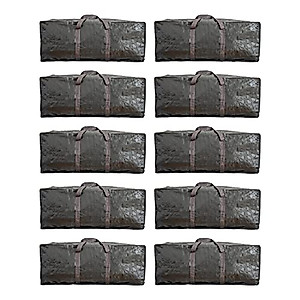 Klickpick Home Heavy Duty Reusable Extra Large Storage Bags , Laundry Bag Shopping Moving Totes Bags Underbed Storage Bins Zipper -Backpack Handles,Compatible with IKEA FRAKTA CART (Pack of 10)