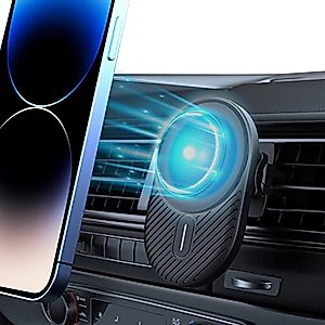 Magnetic Wireless Car Charger Vent Mount for Mag-Safe iPhone 14/14 Pro/13 Pro Max/12/12 Pro/Mini/Pro Max Magnet Car Charger 15W Mag Safe Phone Holder Stand Wireless Charging Air Vent Mount Charger