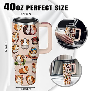 Guinea Pig Gifts for Girls/Women, 40oz Guinea Pig Tumbler with Lid and Straw, Birthday Gifts for Guinea Pig Lovers, Guinea Pig Themed Gifts for Guinea Pig Stuff, Just a Girl Who Loves Guinea Pig Cup