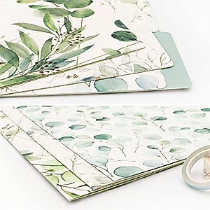 bloom daily planners Decorative File Folders - Set of Six Letter Size (8.5” x 11”) Organizers, 1/3 Cut Tabs - Assorted Designs - Eucalyptus