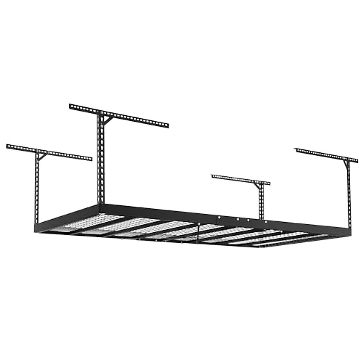 NewAge Products 4 ft. x 8 ft. VersaRac Pro Adjustable Overhead Garage Storage Rack, Heavy Duty Steel Garage Storage Organization, Ceiling Storage Racks, 800lbs Weight Capacity, (Black), 41200