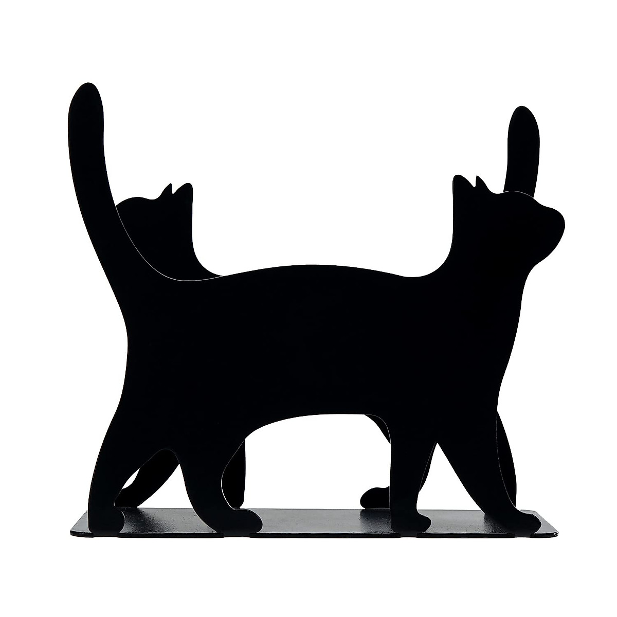 SOFFEE DESIGN Iron Vertical Cat Napkin Holder, Animal Shadow Napkin Stand Convenient Desktop Storage Decoration, Adorable Paper Towel Dispenser for Kitchen Countertops, Dining Table, Black