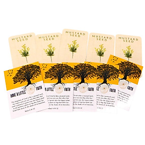 Mustard Seed Holy Card Bulk Pack Mixed 10 Pack Bundle Matthew 17:20 Faith Prayer and Cards with Seeds, 5 of Each