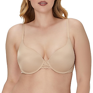 Maidenform DreamWire Underwire Bra, No-Poke Push-Up Bra, Moderate Coverage, Convertible T-Shirt Bra, Paris Nude, 34C