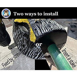 Owlery Solar Owl with Flashing Eyes, Spinning Head and Realistic Tweets, Plastic Owl Decoration for Home, Garden, Patio and Fence