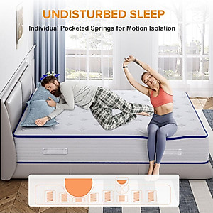 TXO Full Size Mattress, 12 Inch Medium Firm Hybrid Mattress with Individual Pocketed Springs and Gel Memory Foam, Enhance Edge Support, Motion Isolation, Pressure Relief, Full Mattress in a Box