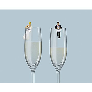 Drinking Buddies - Happy Couple Cocktail/Wine Glass Markers count of 2