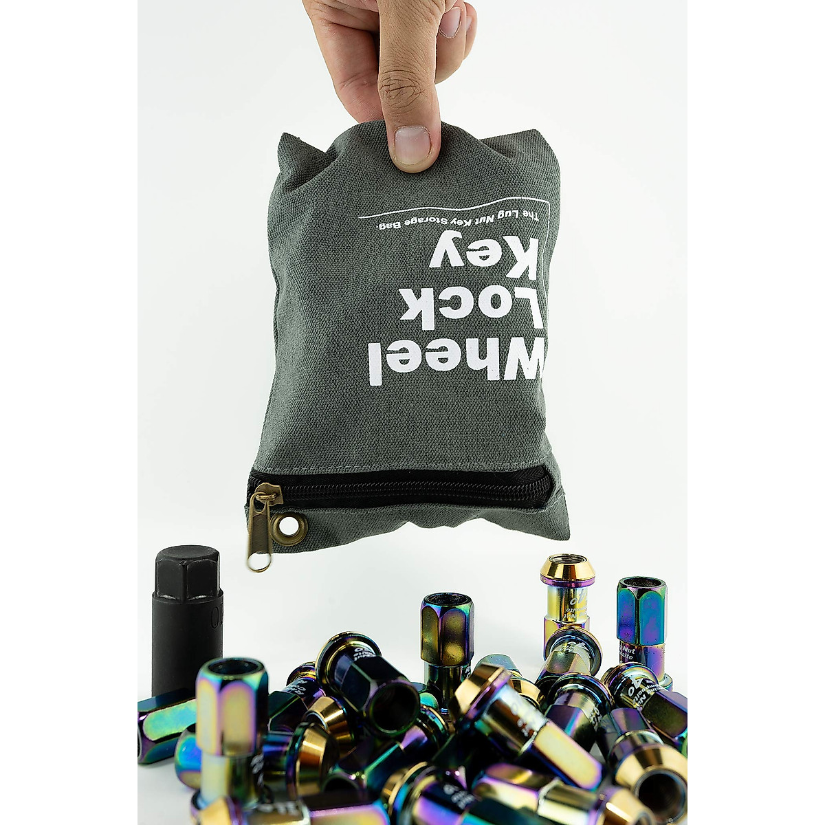 Wheel Lock Key Storage Bag - Easily and Safely Keep Your (Wheel Locks, Locking Wheel Lug Nuts, Wheel Lug Nut Key, Spare Wheel Lug Nuts, Wheel Lock Key) In One Place (2 PACK)