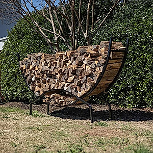 Titan 8' Crescent Firewood Rack Wood Storage