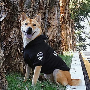 Dog Security Hoodie with Glow-in-The-Dark Prints DAJIDALI Dog Clothes Apparel Winter Sweatshirt Warm Sweater Jacket Coat Hoodie for Small Medium Large Dog Cat