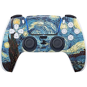 Skinit Decal Gaming Skin Compatible with PS5 Controller - Officially Licensed Van Gogh - The Starry Night by Van Gogh Design