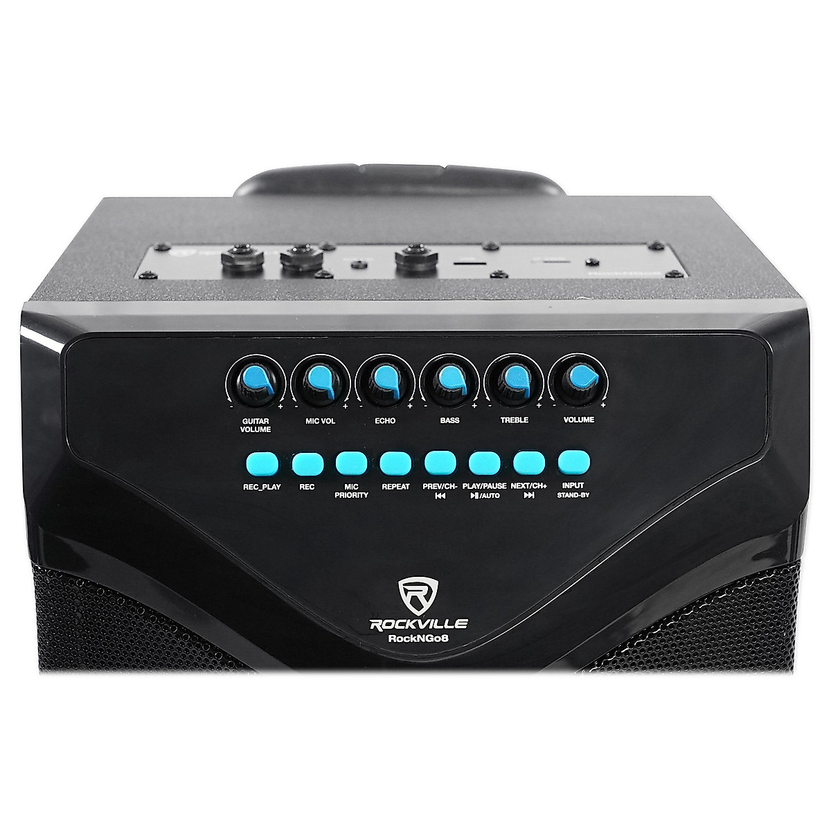 Rockville ROCKnGo 8" Rechargeable PA Speaker w/Bluetooth+Headset+Wireless Mic